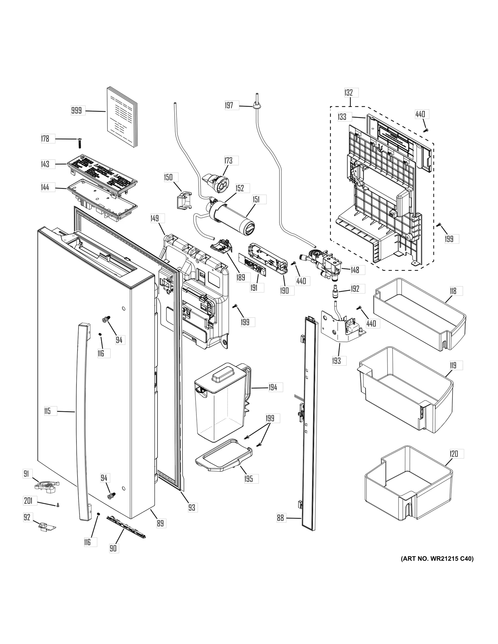GE PGD29BYTEFS Refrigerator Parts List | Reliable Parts