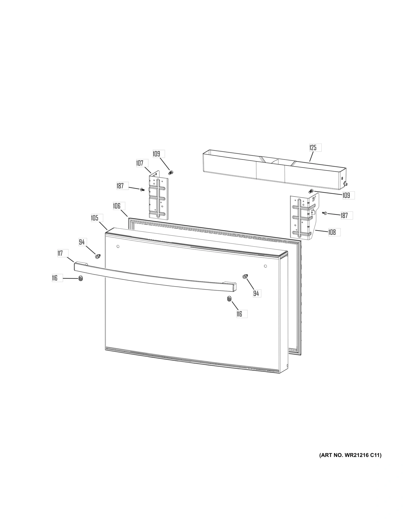 GE PGD29BYTEFS Refrigerator Parts List | Part Advantage