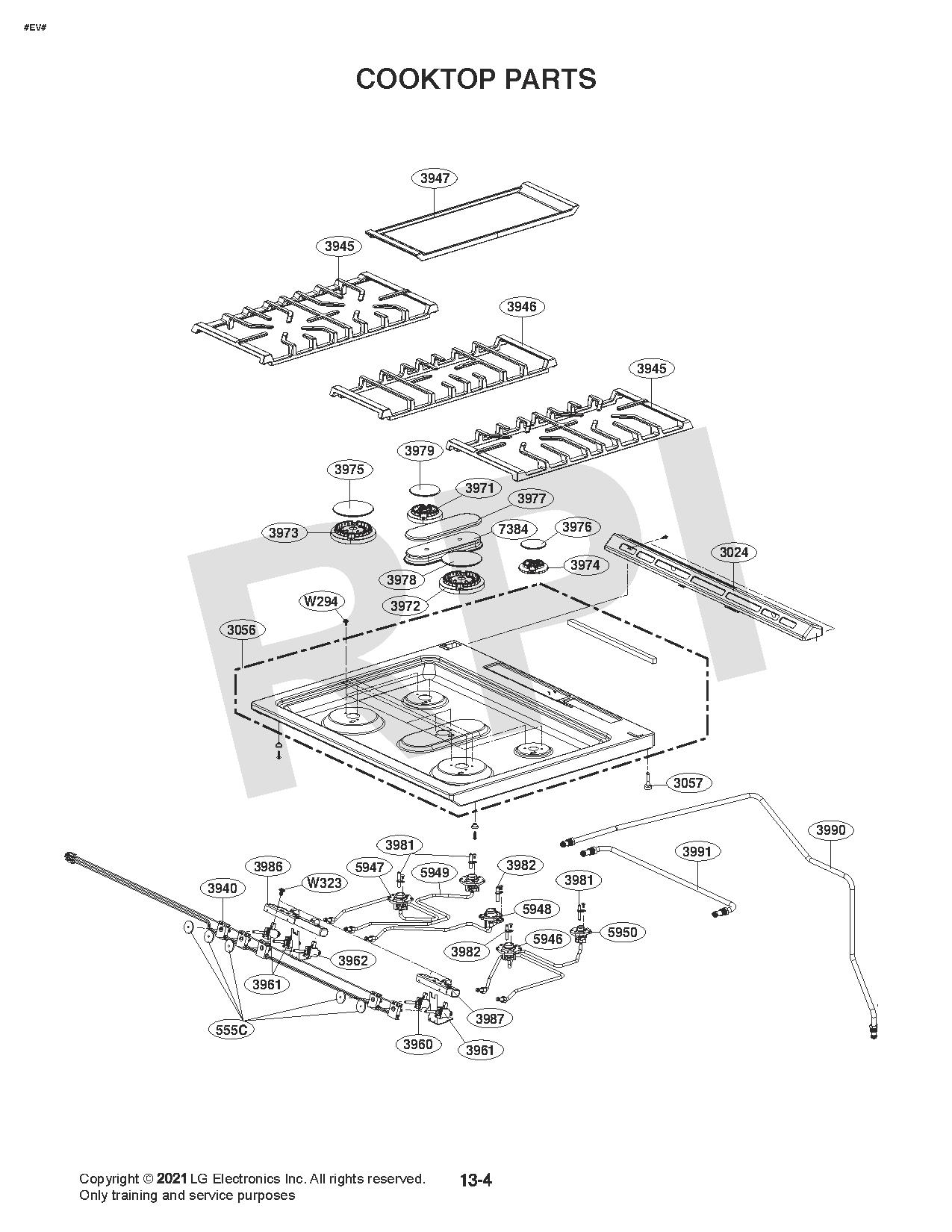 LGE LSGL5833F Parts List | Reliable Parts