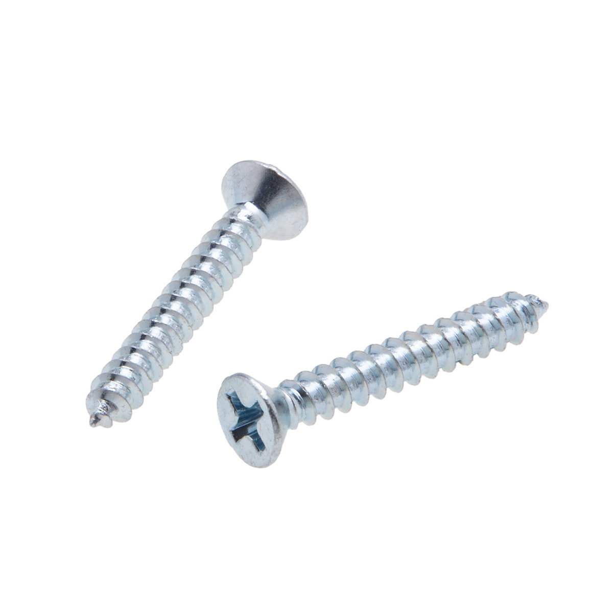 6 x 1 in. Flat Head Phillips Tapping Screws - Steel Zinc - 100qty - NSI ...