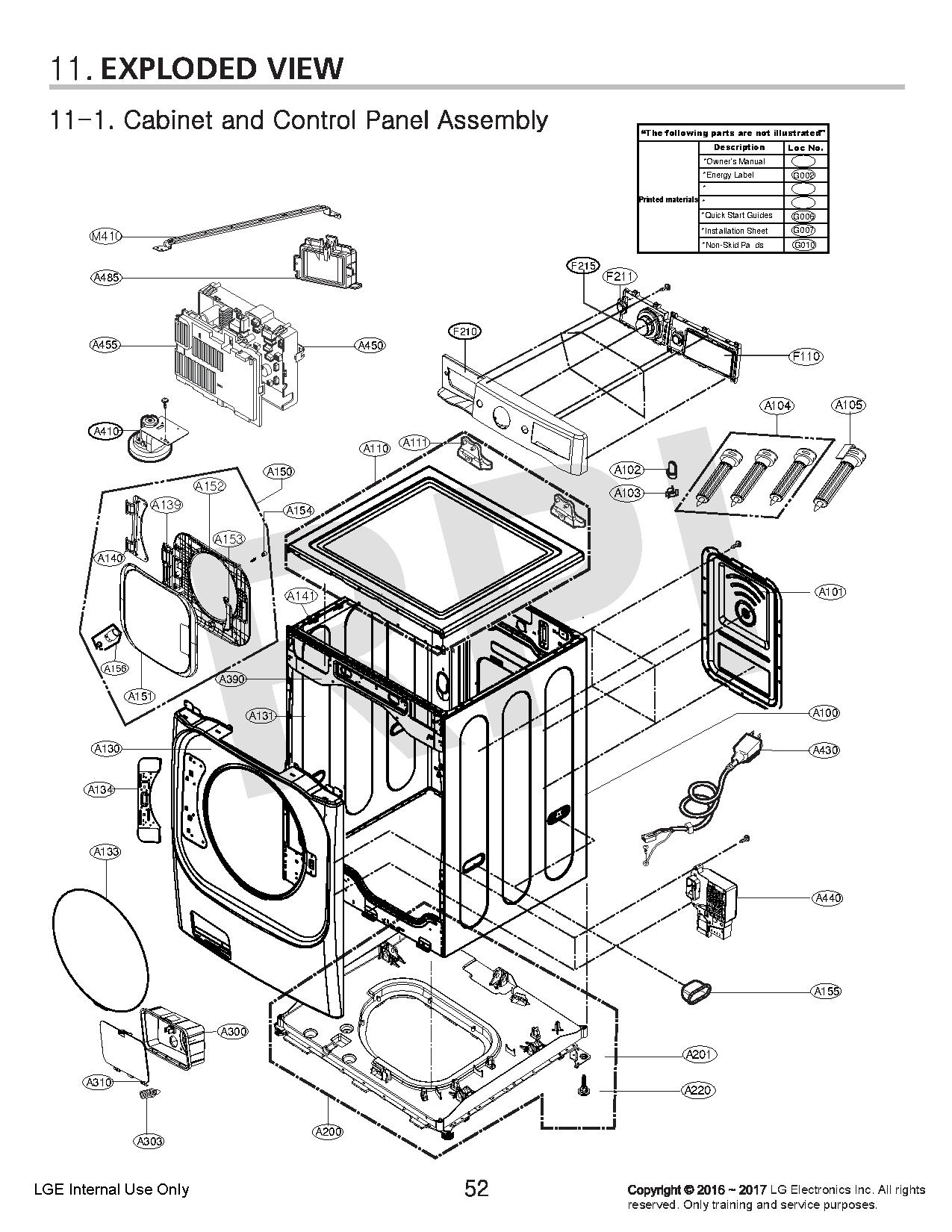 LGE WM8100HVA Parts List | Reliable Parts