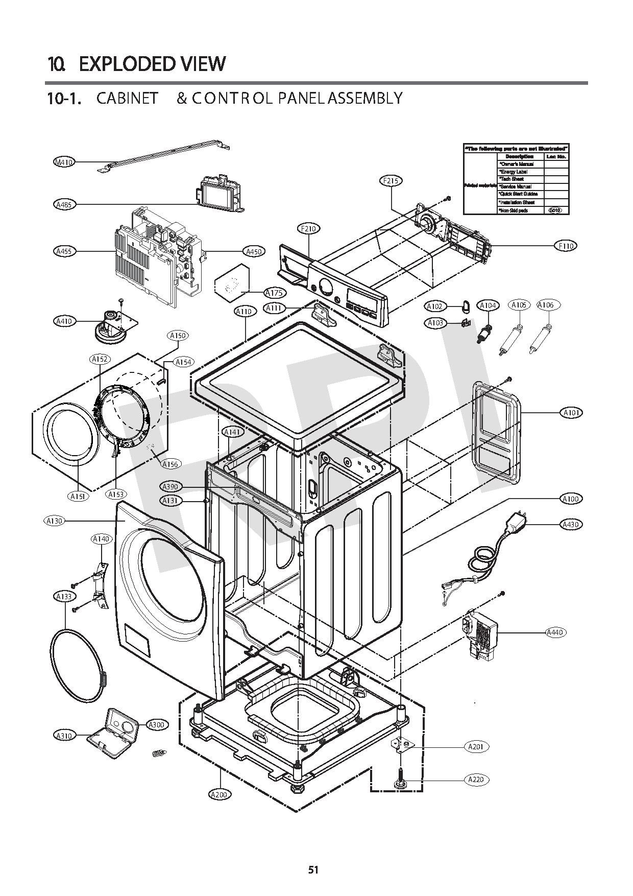 LG WM3500CW Parts List Reliable Parts