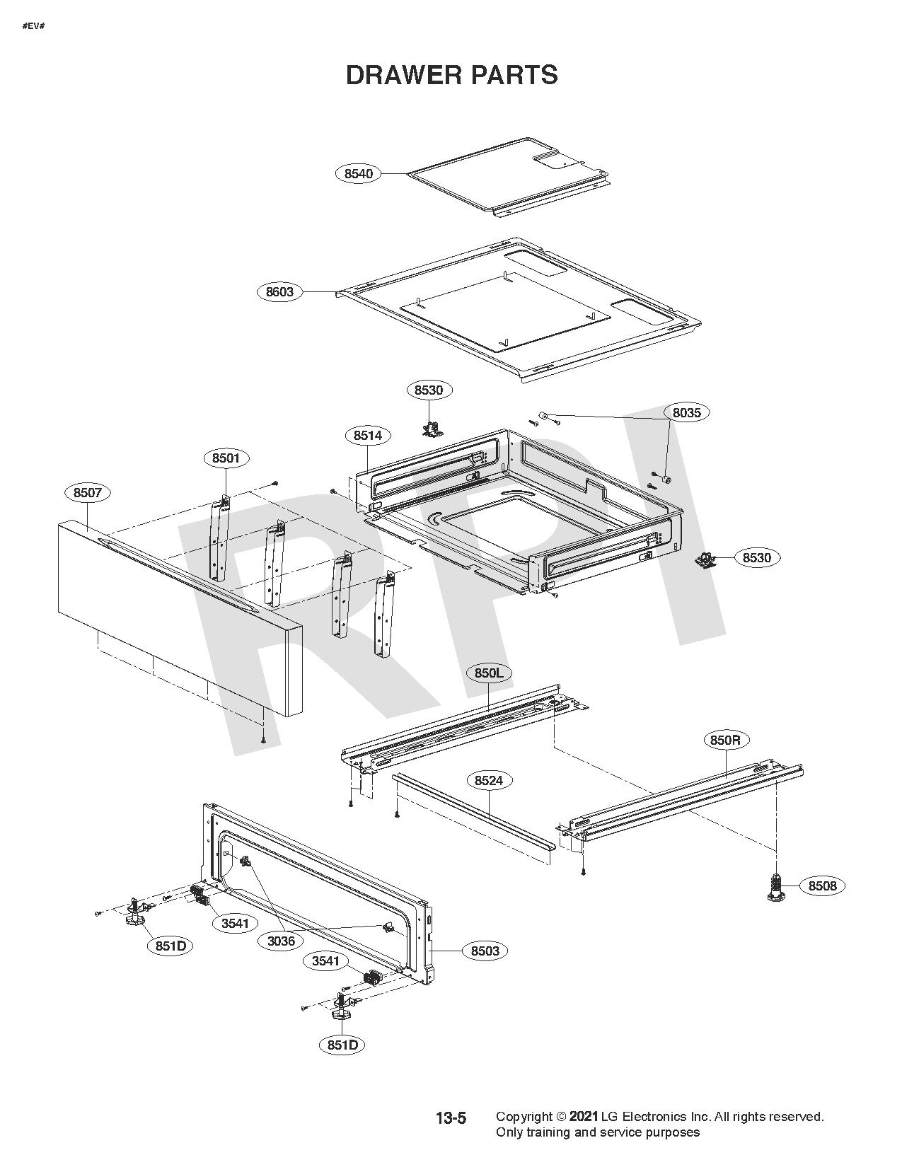 LGE LSGL5833F Parts List | Reliable Parts