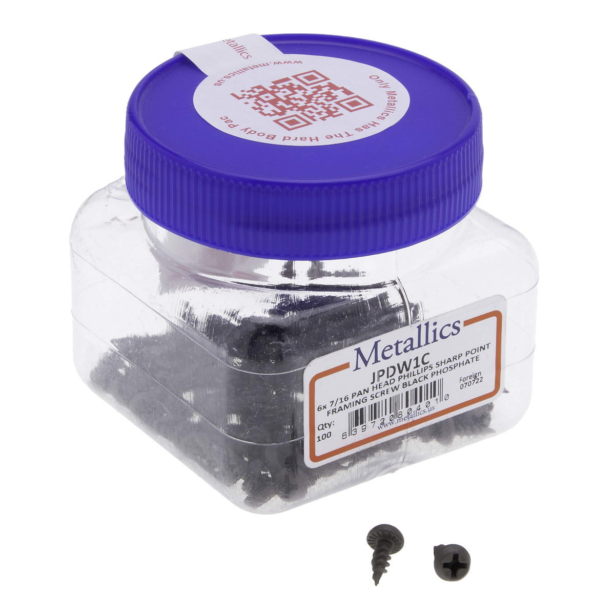 6 x 7/16 in. Pan Head Phillips Sharp Point Self-Piercing Framing Screws ...